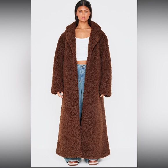 PrettyLittleThing | Jackets & Coats | Plt Chocolate Maxi Coat | Poshmark